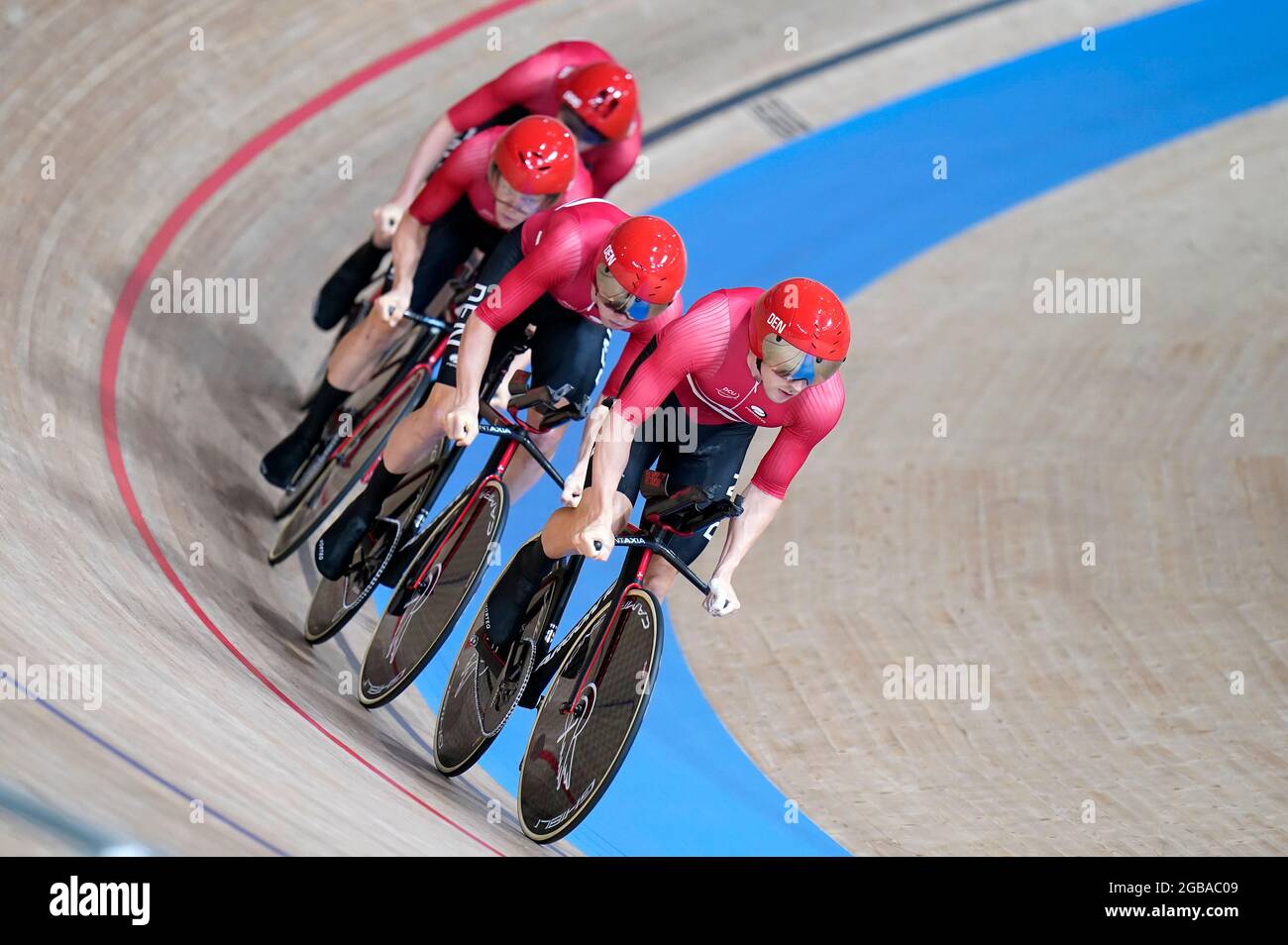 Denmark in action in the Men’s Team Pursuit first round during the ...