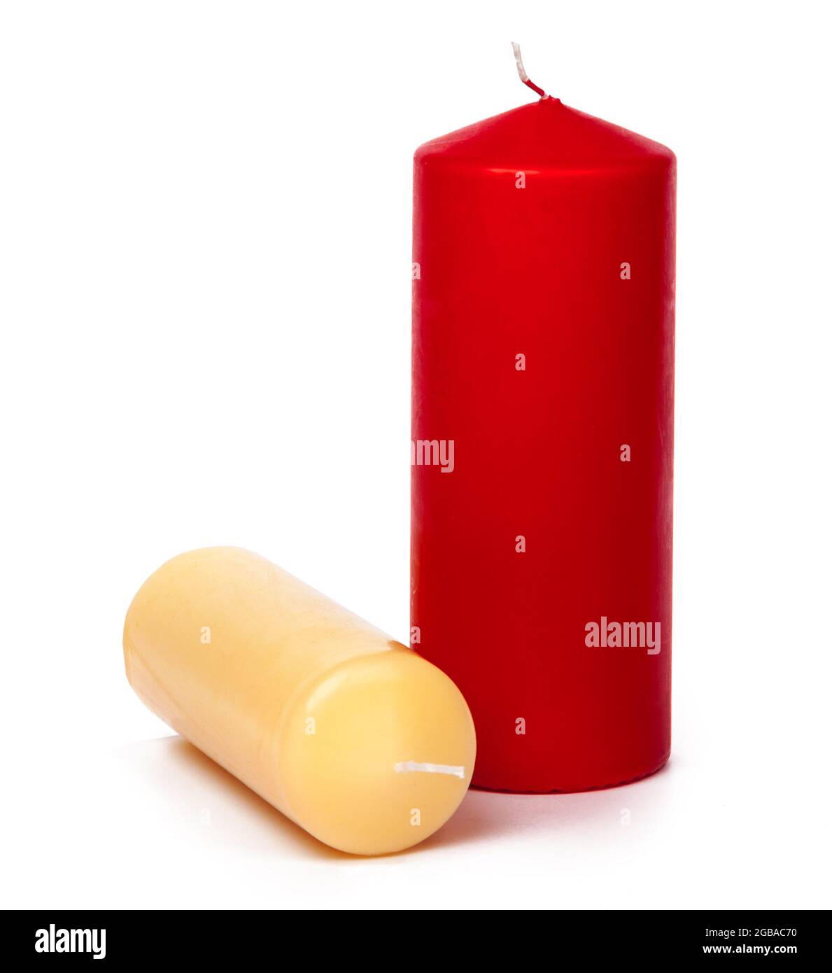 different size and colors candles isolated on a white background Stock ...