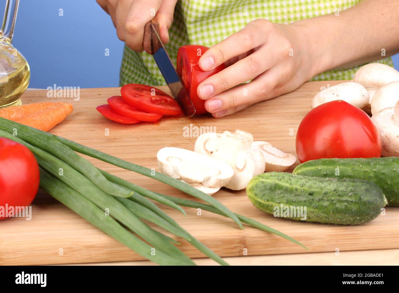 Chopping food ingredients Stock Photo - Alamy