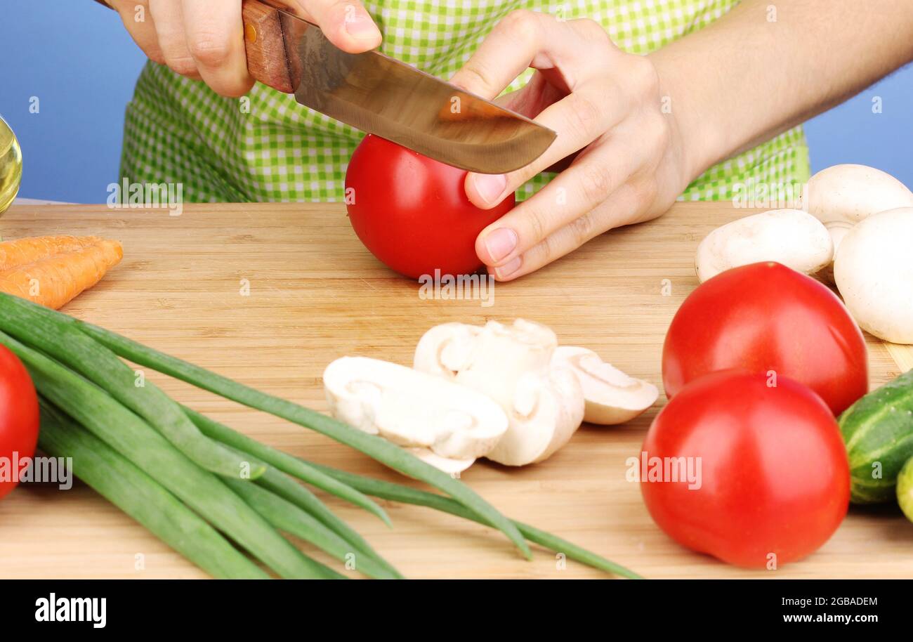 Chopping food ingredients Stock Photo - Alamy