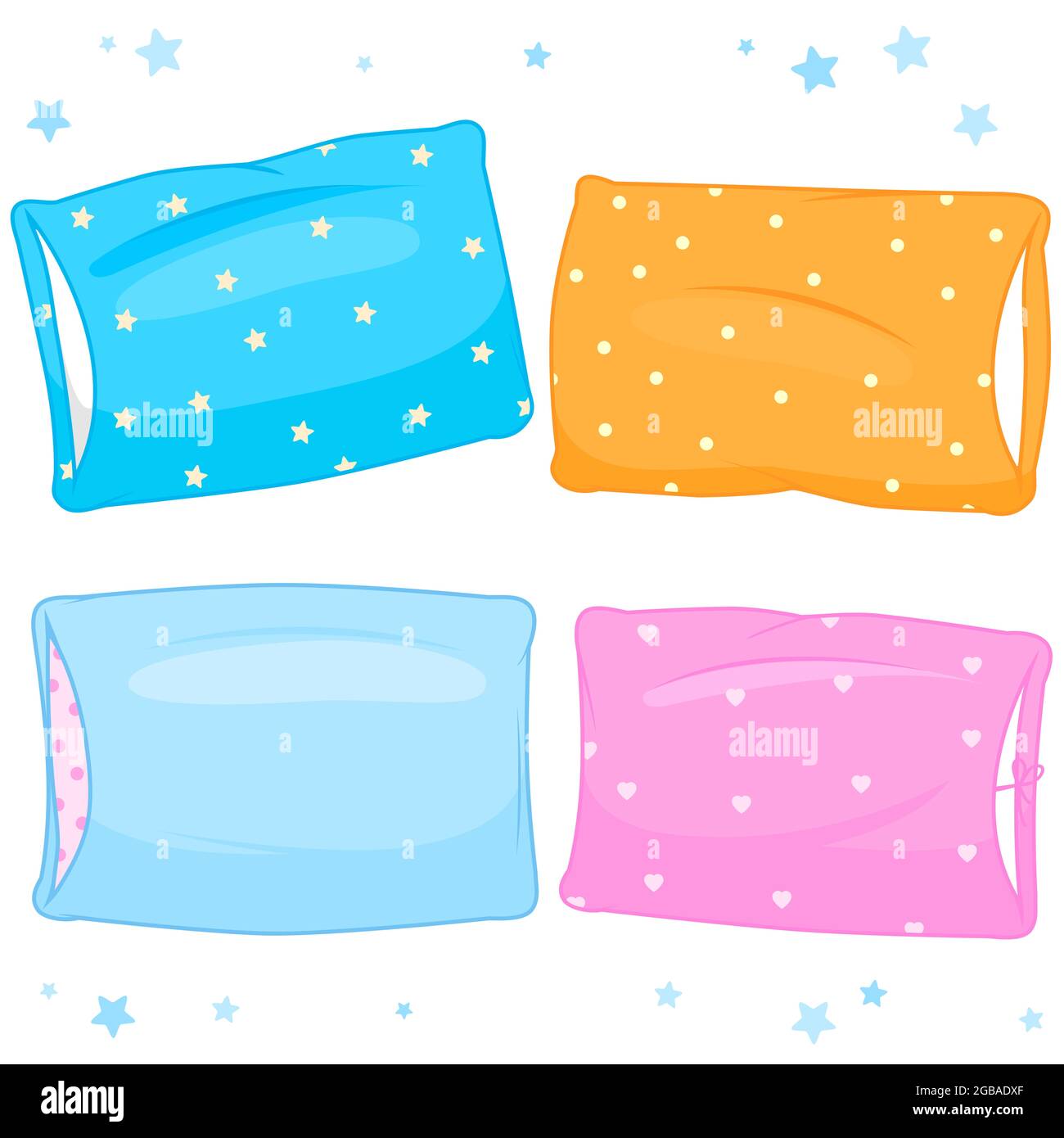 Colorful pillows collection. Vector illustration Stock Photo - Alamy