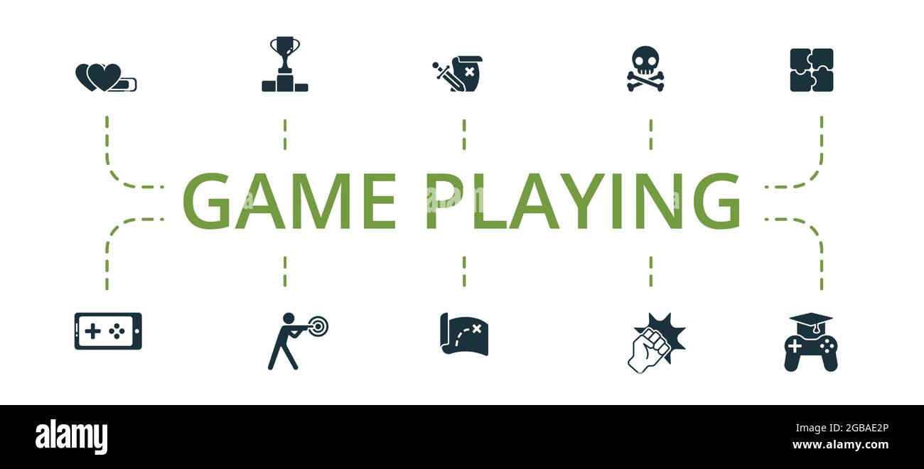 Game Playing icon set. Contains editable icons theme such as sport ...