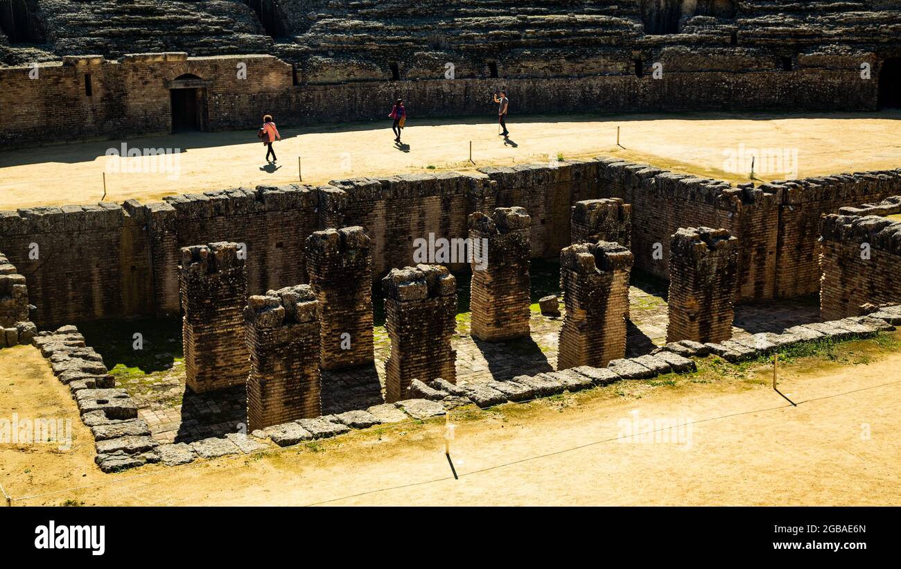 Detail of the arena or coliseum for Roman games within the city of ...