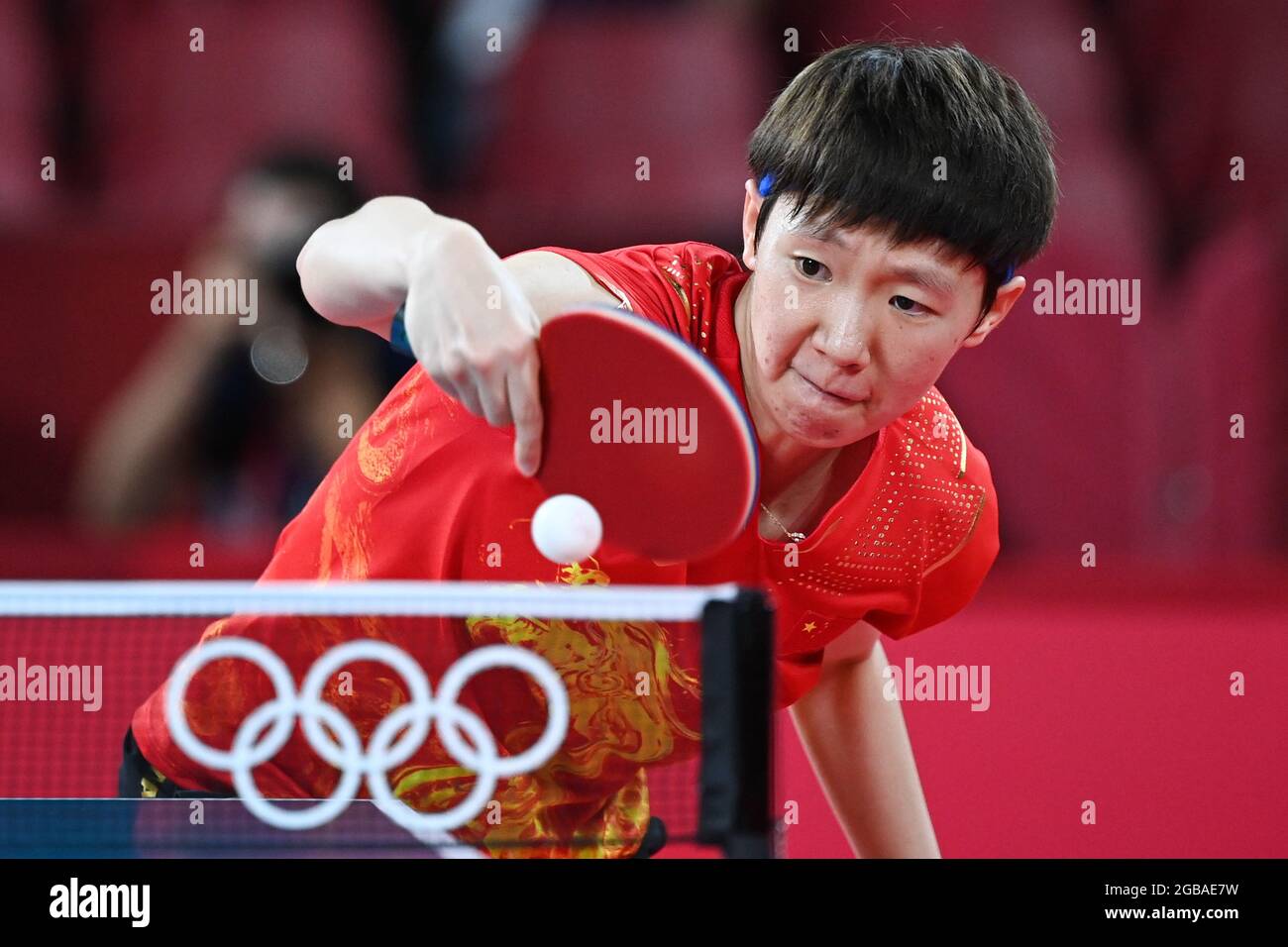Tokyo, Japan. 3rd Aug, 2021. Wang Manyu of China hits a return during ...