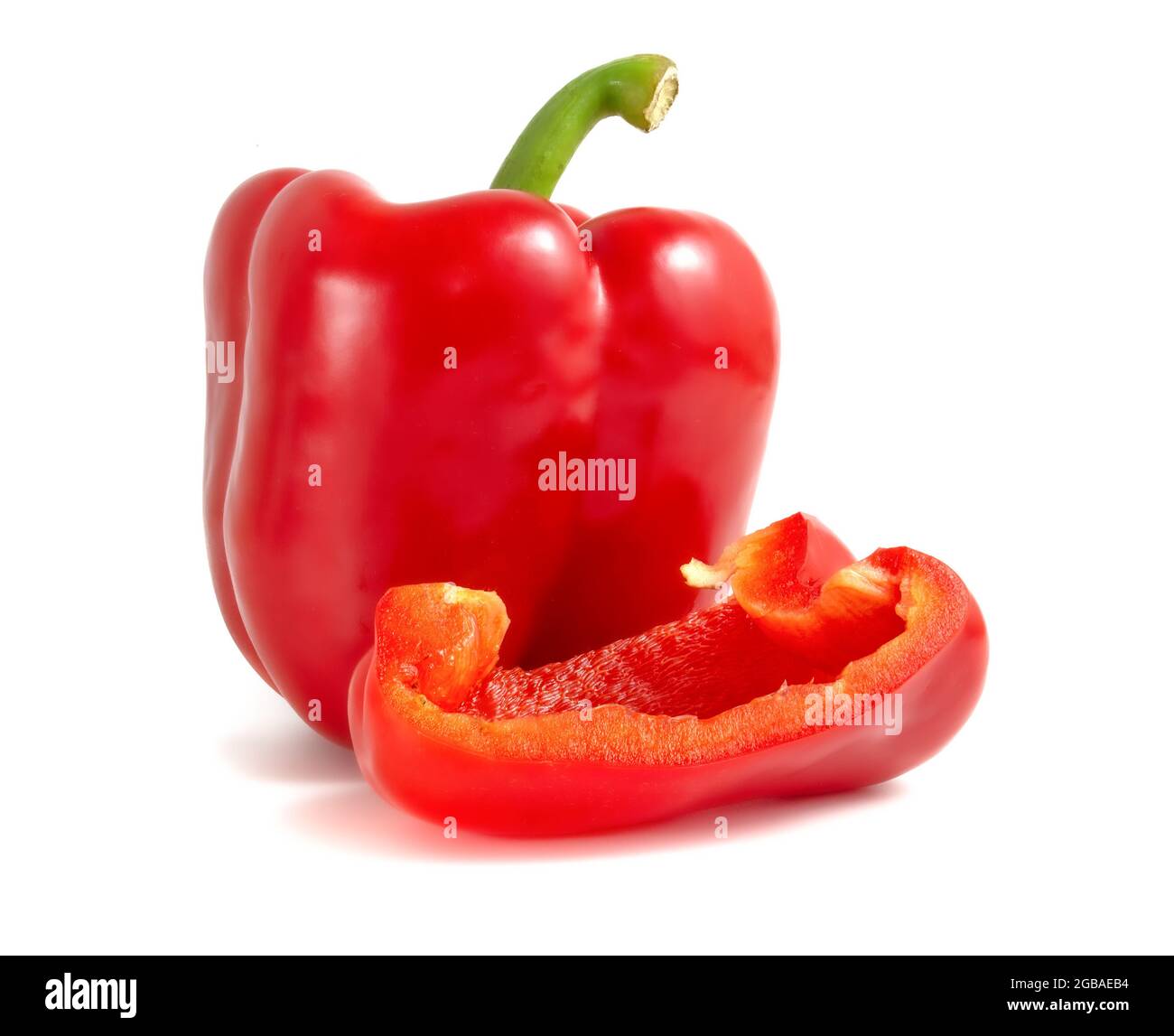 Bulgarian red pepper isolated on white background Stock Photo - Alamy