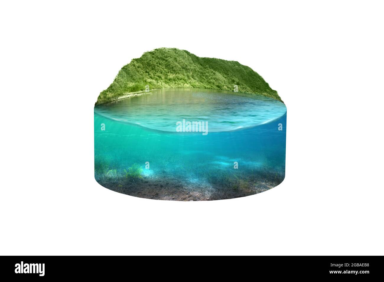 Panoramic view lake green Cut Out Stock Images & Pictures - Alamy