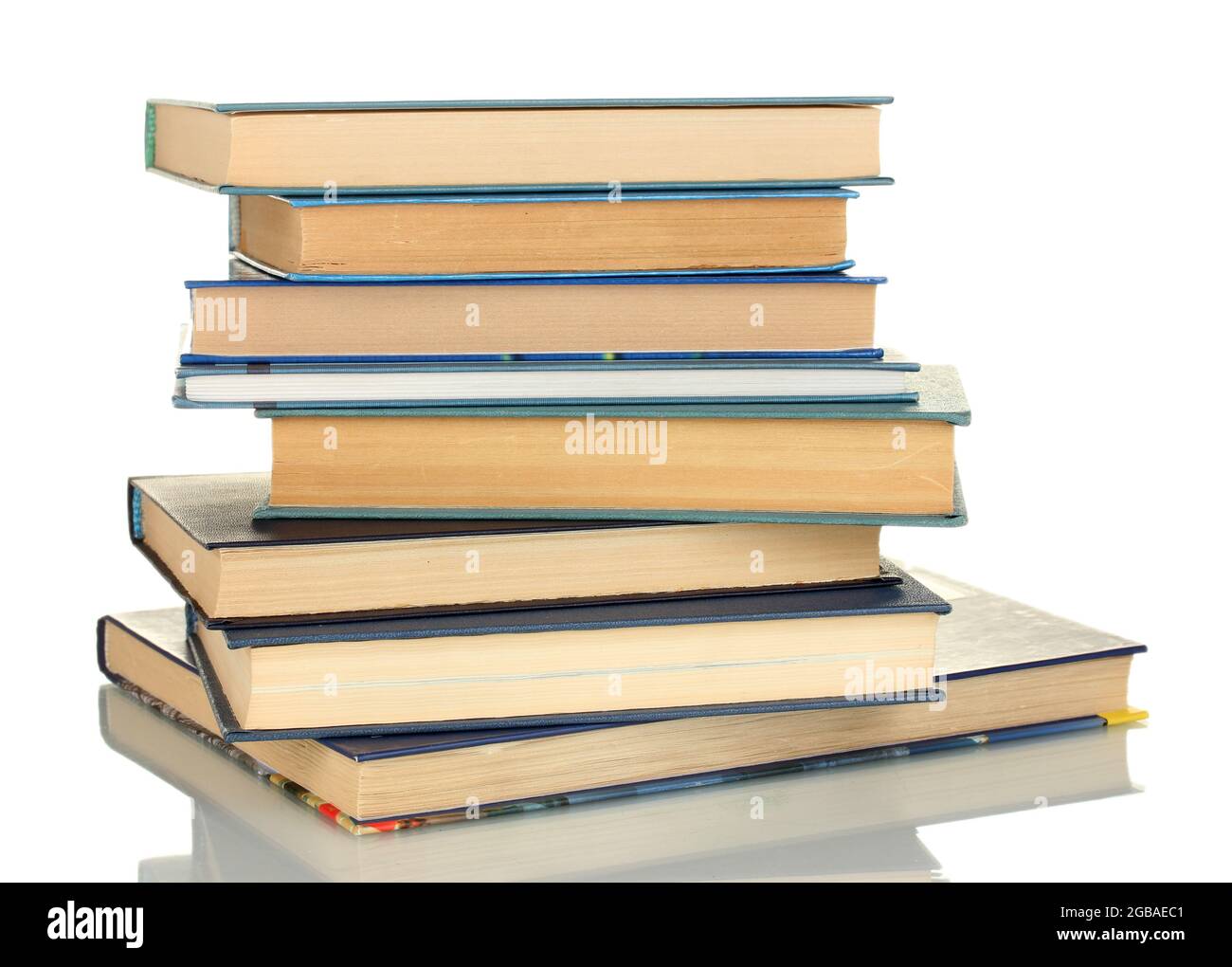 Tower of books isolated on white Stock Photo - Alamy