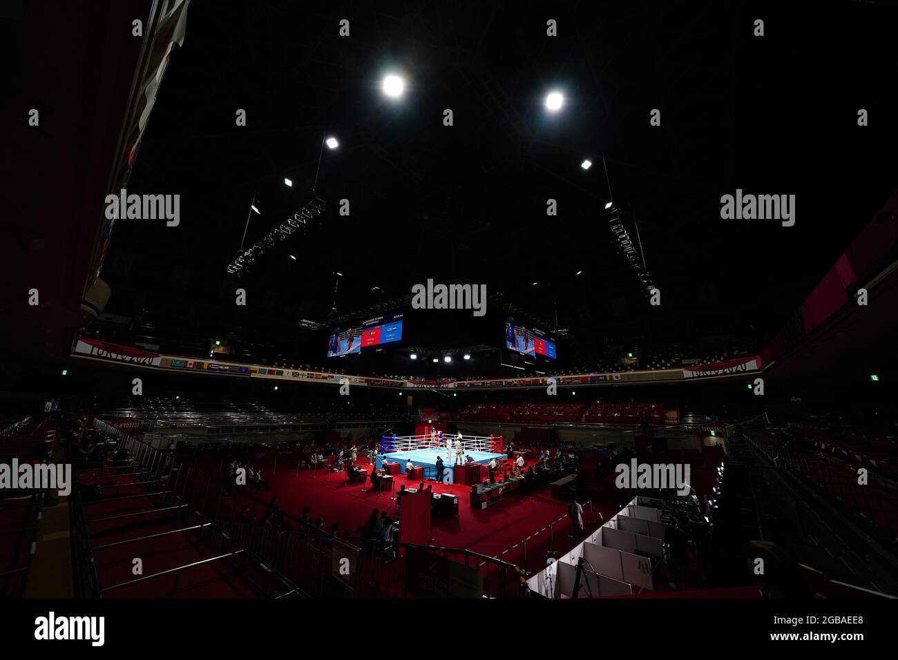 A general view of the Boxing at the Kokugikan Arena on the eleventh day ...
