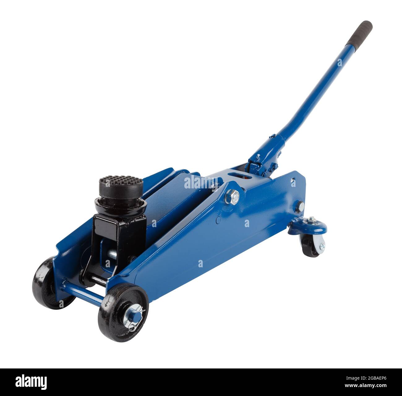 blue hydraulic car jack isolated on white background, 2 ton capacity ...