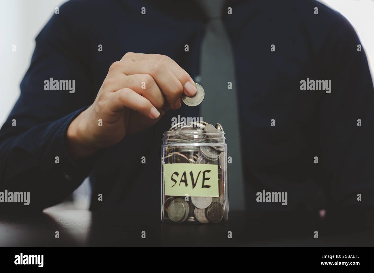 Finance concept business, collecting money for retirement or investing ...