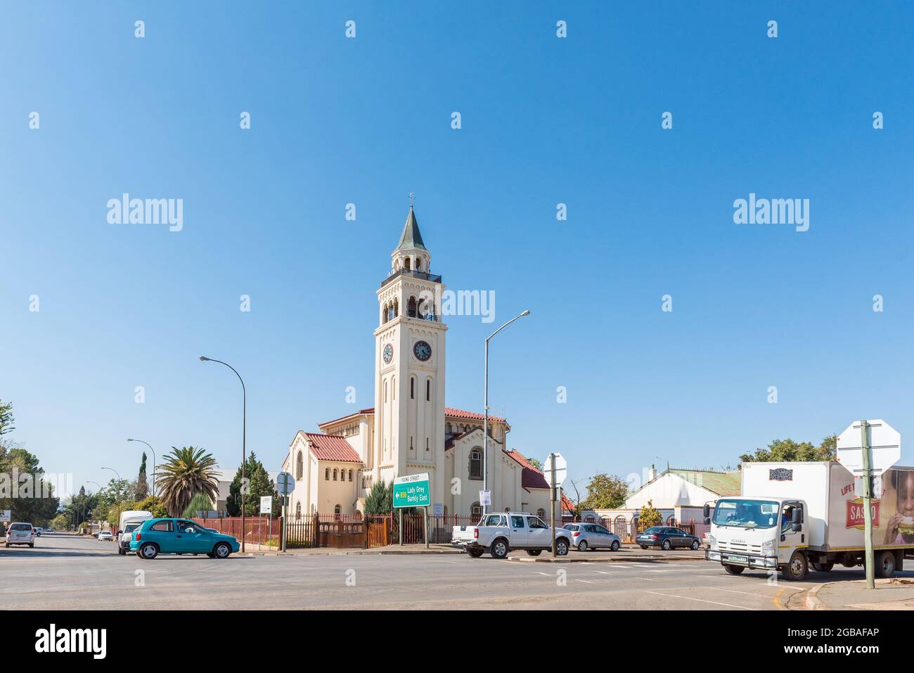 ALIWAL NORTH, SOUTH AFRICA - APRIL 23, 2021: A street scene, with the ...
