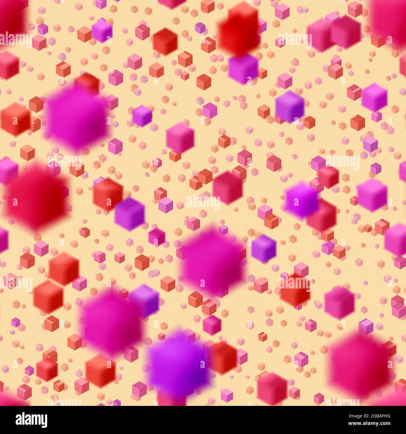Abstract seamless flying colorful cube background. Pattern with random ...