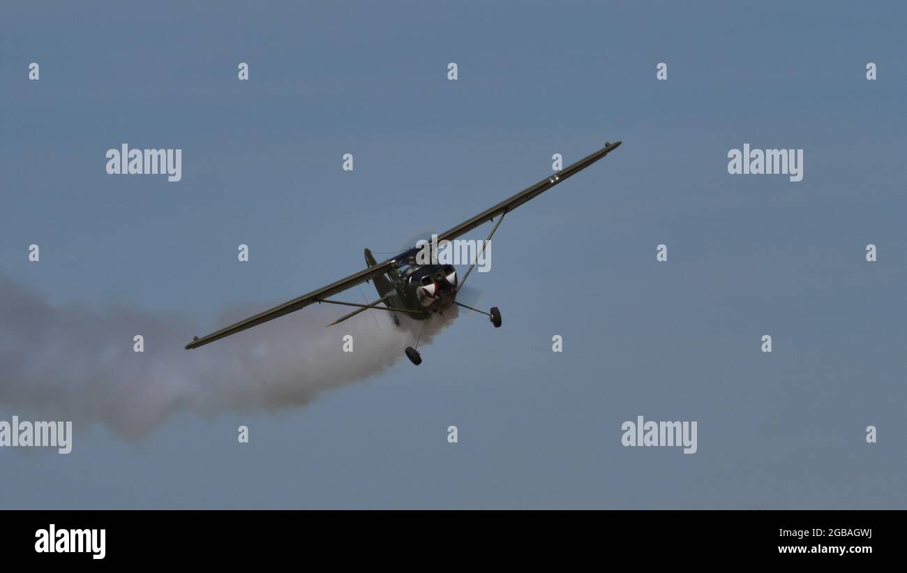 Ferrara Italy JUNE, 27, 2021 Vietnam war military aircraft. Cessna L-19 ...