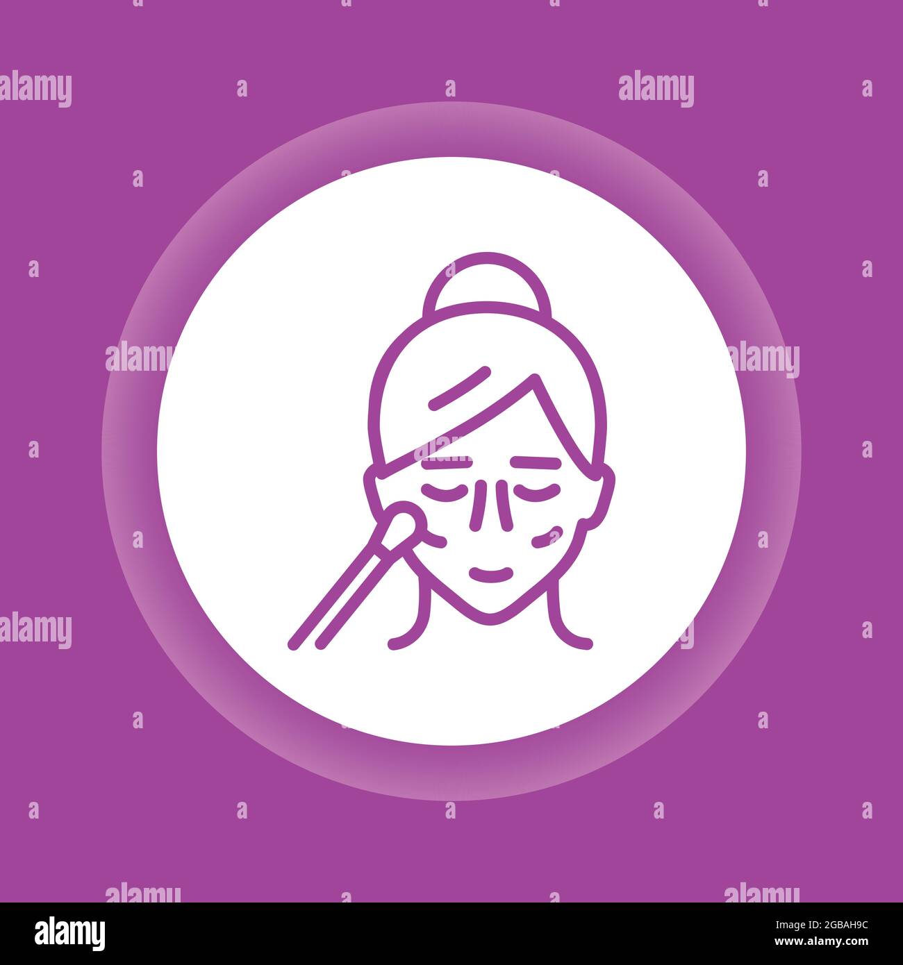 Professional makeup color button icon. Beauty industry. Isolated vector ...