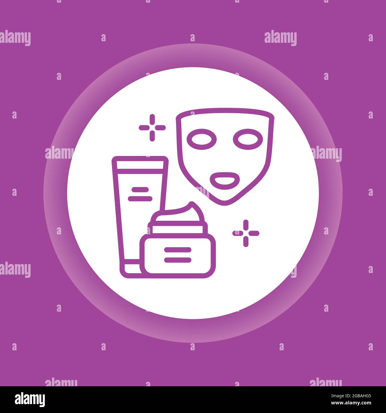 Face mask color button icon. Skin care. Moisturizing and nourishing ...