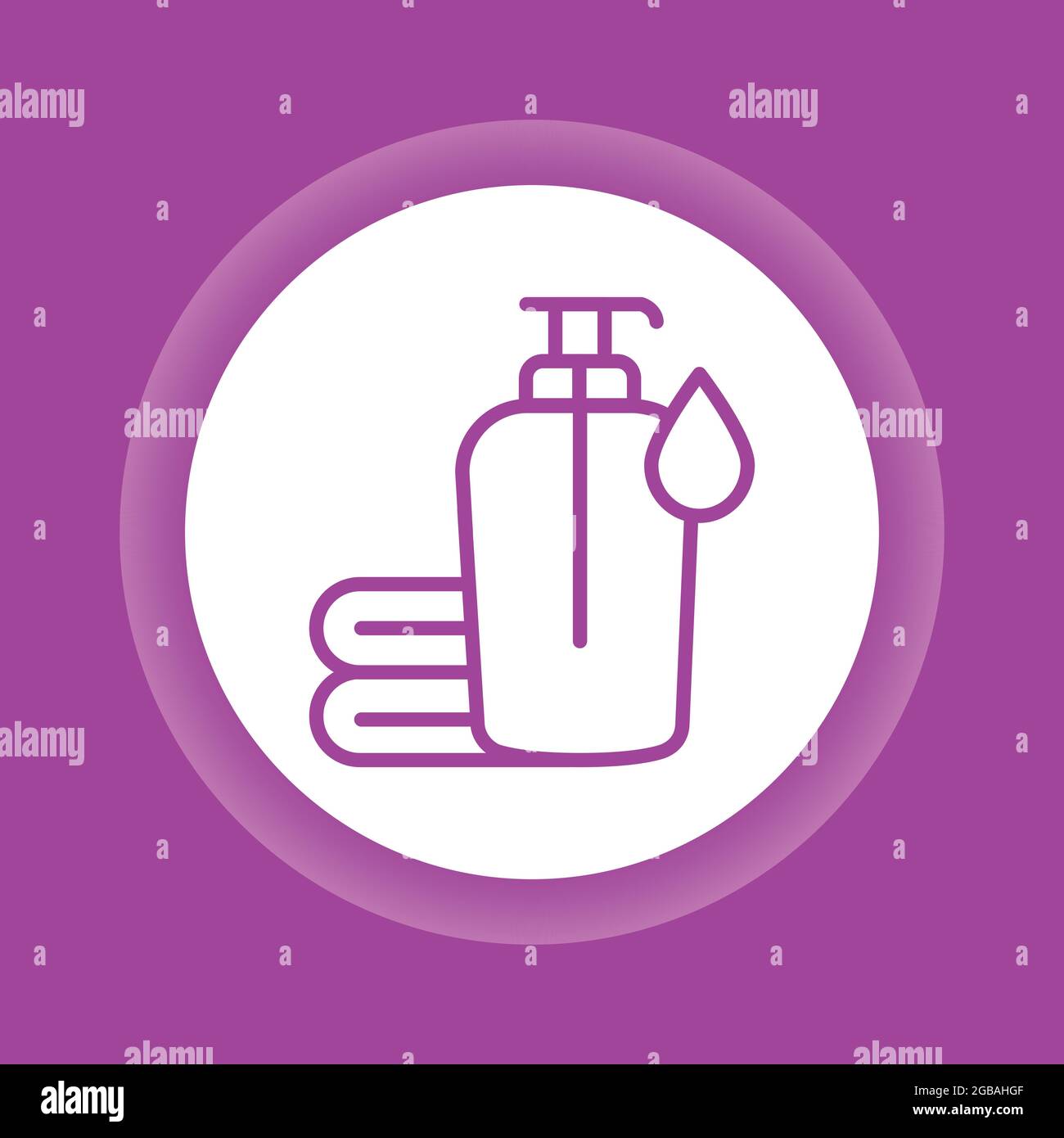 Facial cleansing color button icon. Skin care. Isolated vector element ...