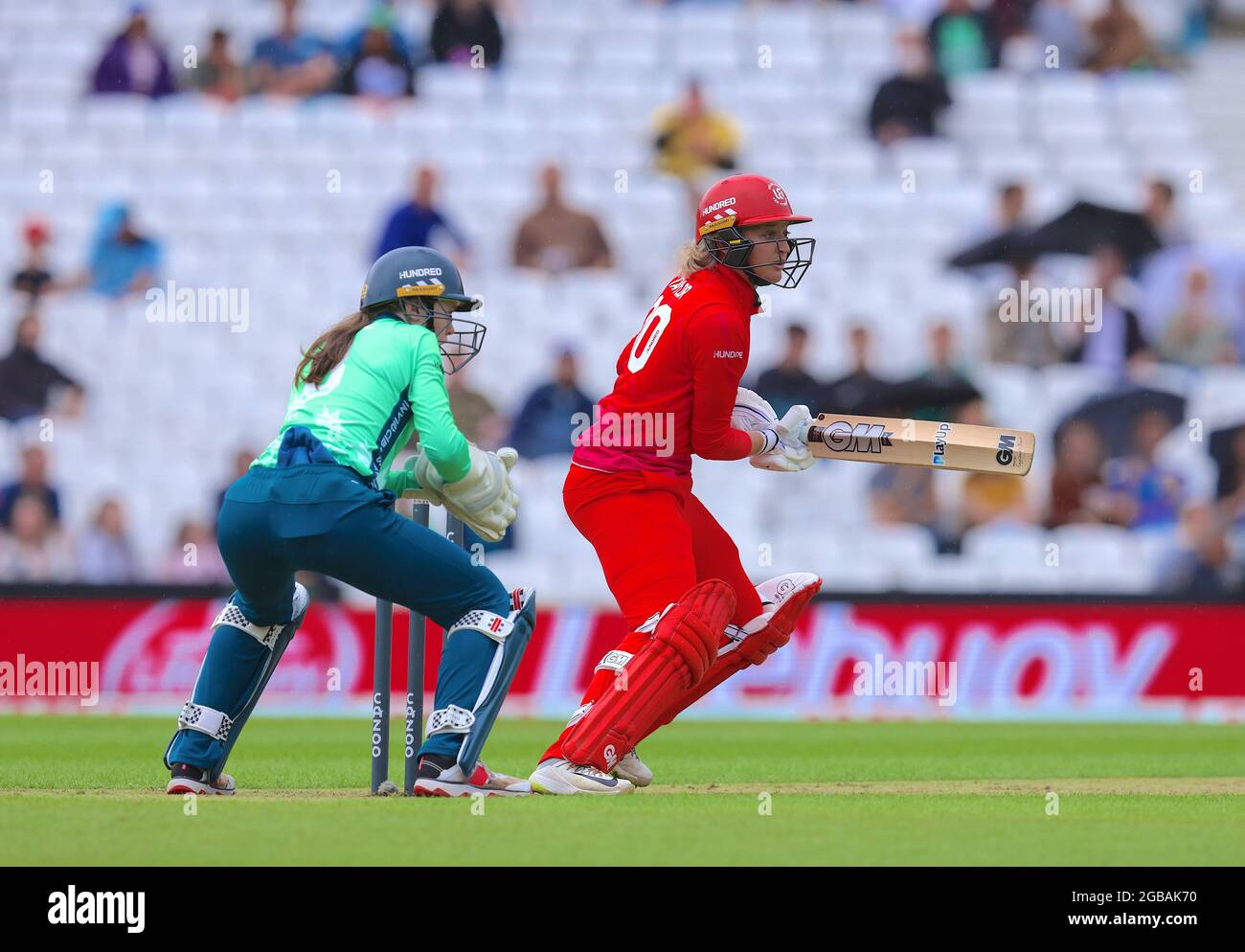 2 August, 2021. London, UK. Sarah Taylor of the Welsh Fire batting as ...