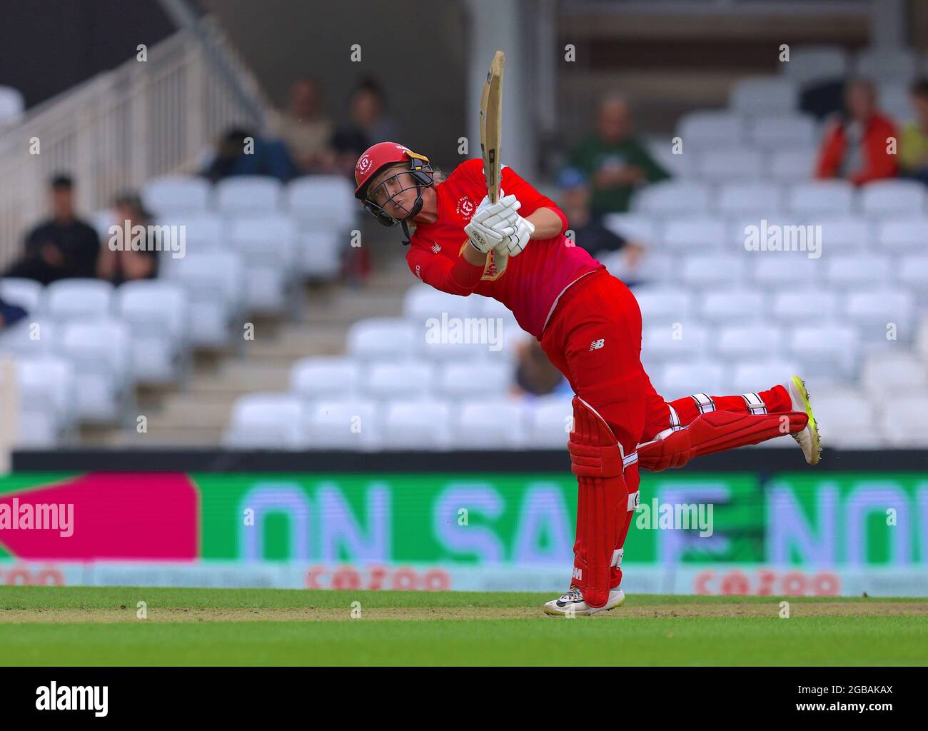 2 August, 2021. London, UK. Sarah Taylor of the Welsh Fire batting as ...