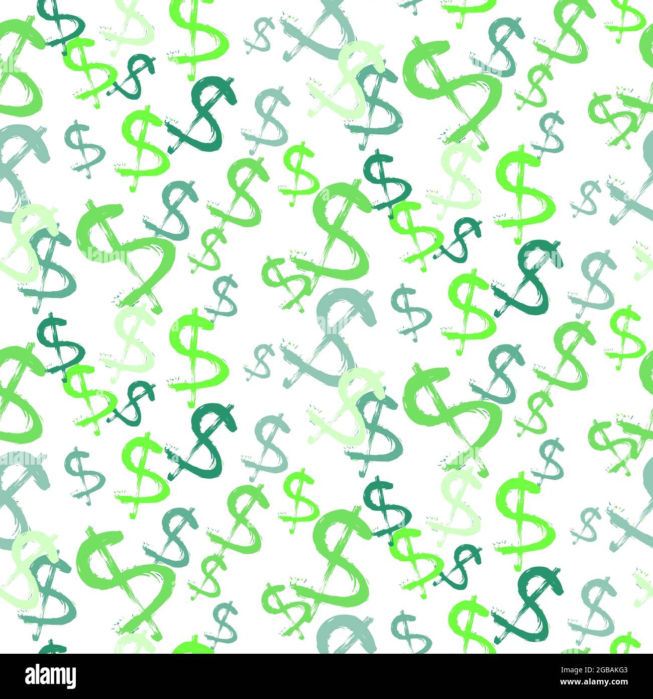 Seamless Pattern of the symbols of dollar currency on white background ...