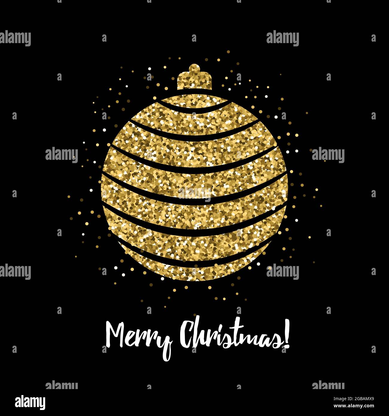 Christmas ball with glitter effect. Vector card design Stock Vector ...