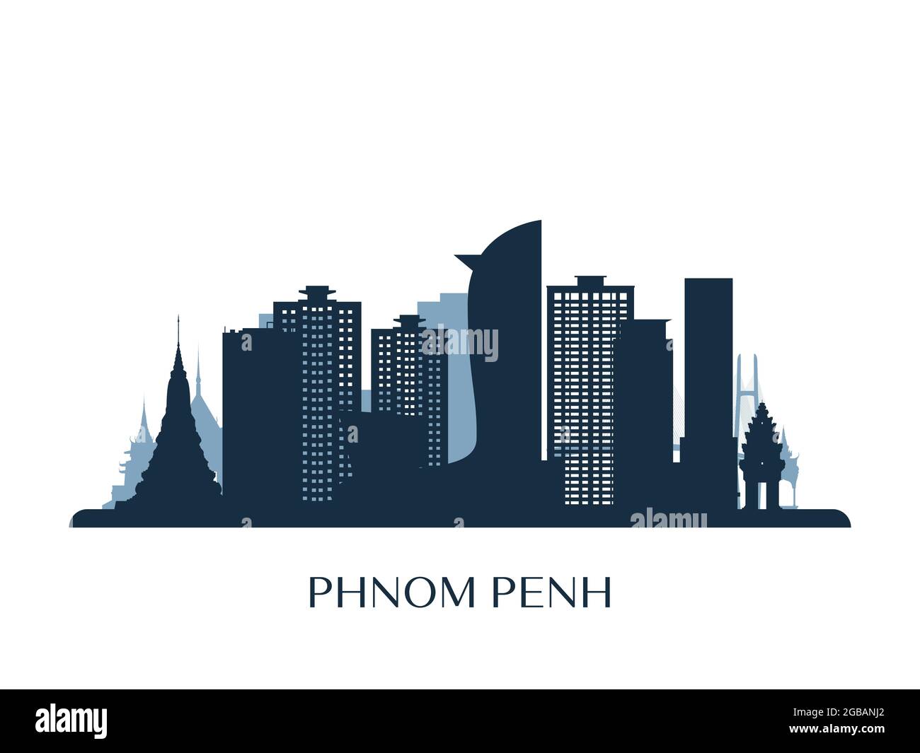 Phnom penh silhouette Stock Vector Images - Alamy