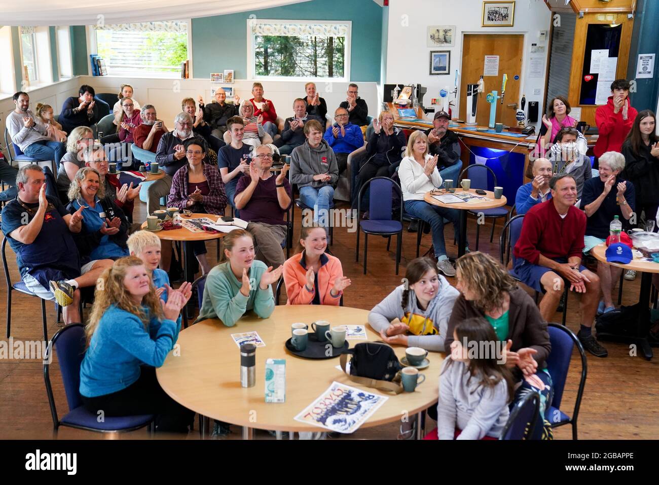 Family members, friends and sailing club supporters at Rudyard Lake ...
