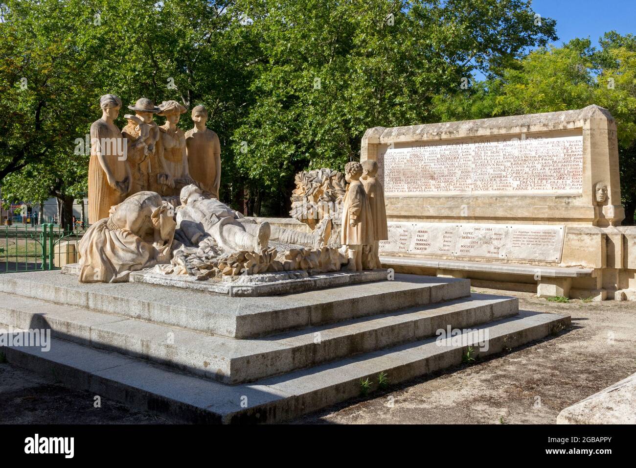 War Memorial by sculptor Paul Darde in Lodeve, Occitanie France Stock ...