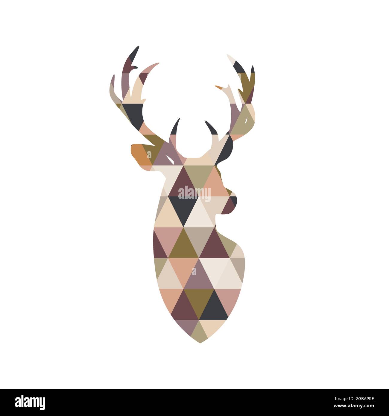 Portrait of a deer with patchwork texture. Scandinavian style Stock ...