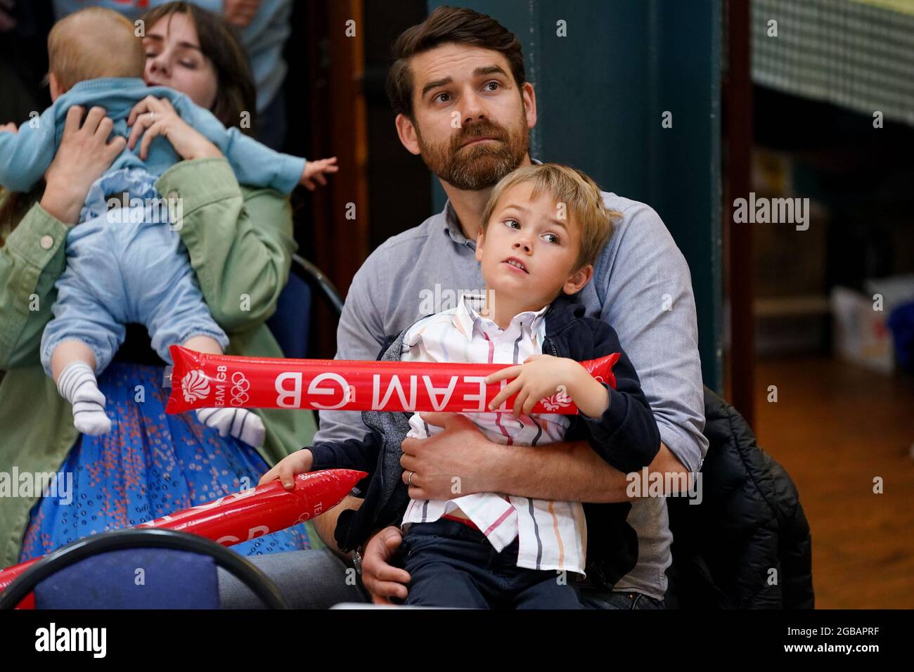 Family members, friends and sailing club supporters at Rudyard Lake ...