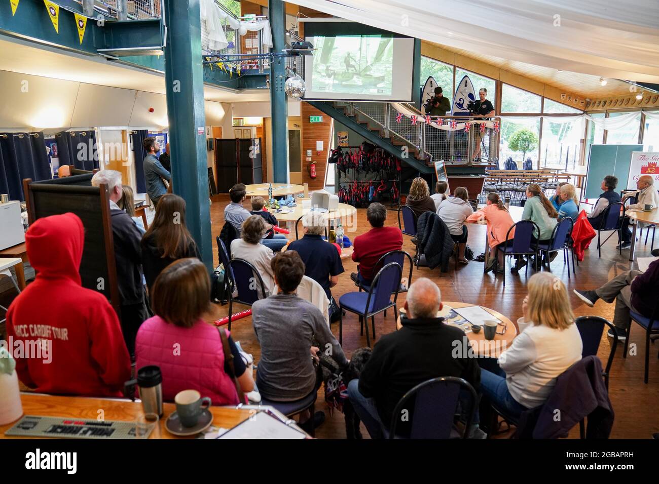 Family members, friends and sailing club supporters at Rudyard Lake ...