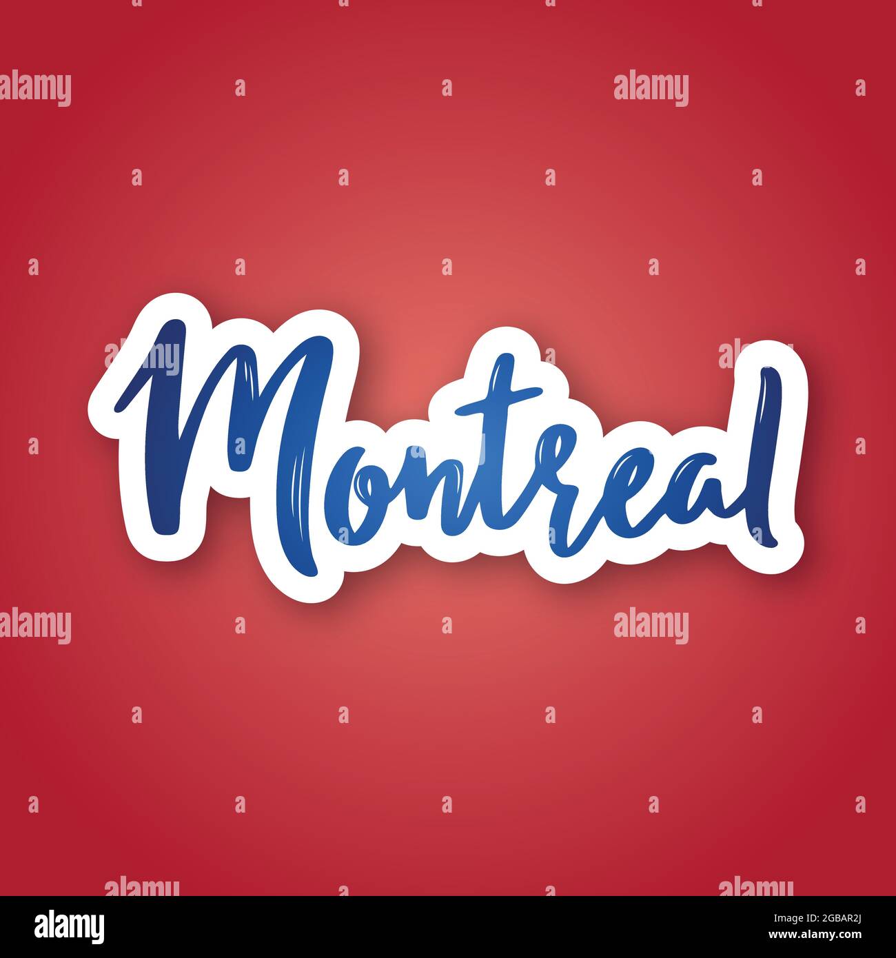 Montreal - hand drawn lettering name of Canada city. Sticker with ...