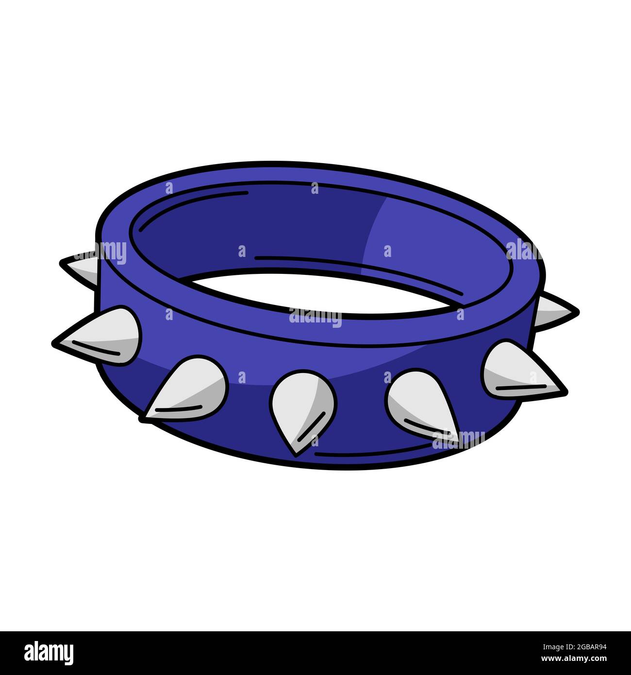 Illustration of spiked necklace. Teenage creative accessory. Youth ...