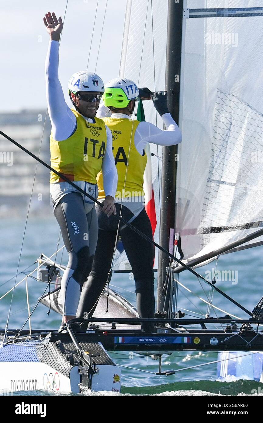 Kanagawa, Japan. 3rd Aug, 2021. Ruggero Tita (L)/Caterina Banti of ...