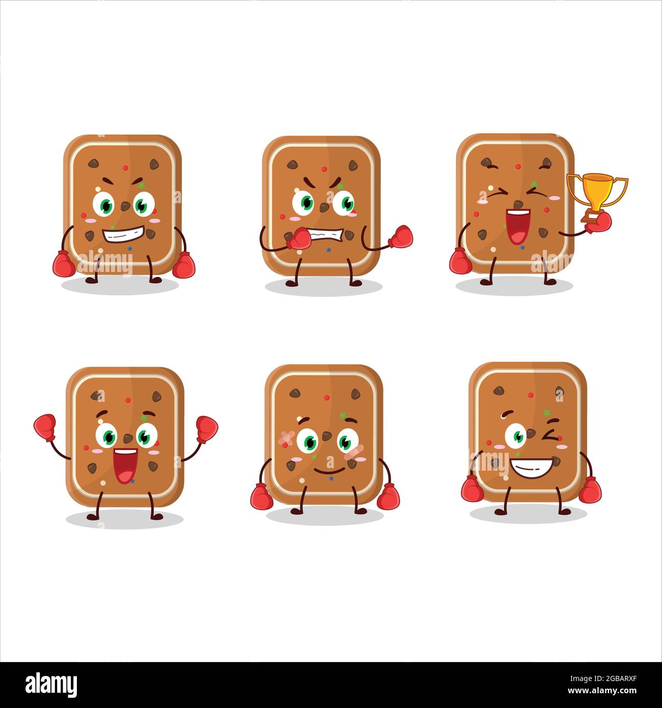A sporty gingerbread boxing athlete cartoon mascot design. Vector ...