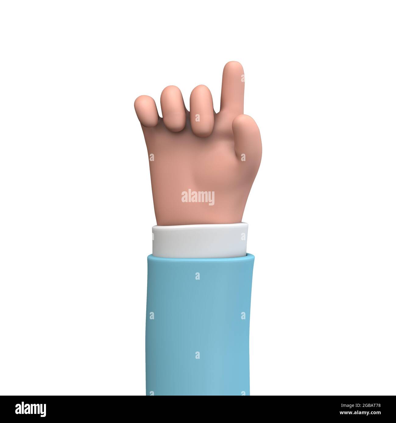 Cartoon 3D hand showing number 1 with fingers. 3D Rendering Stock Photo ...