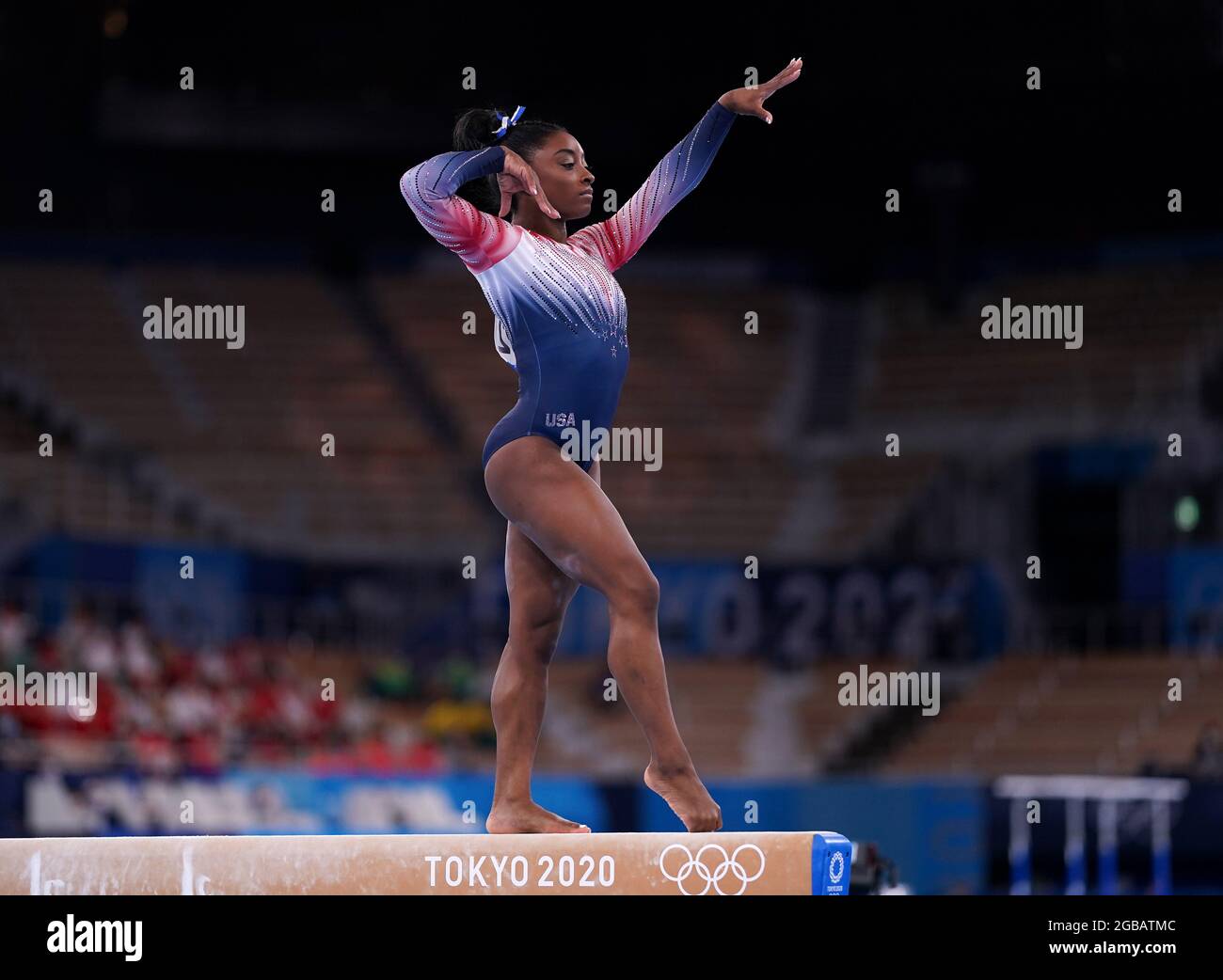 USA's Simone Biles in the Women's Balance Beam Final at Ariake ...