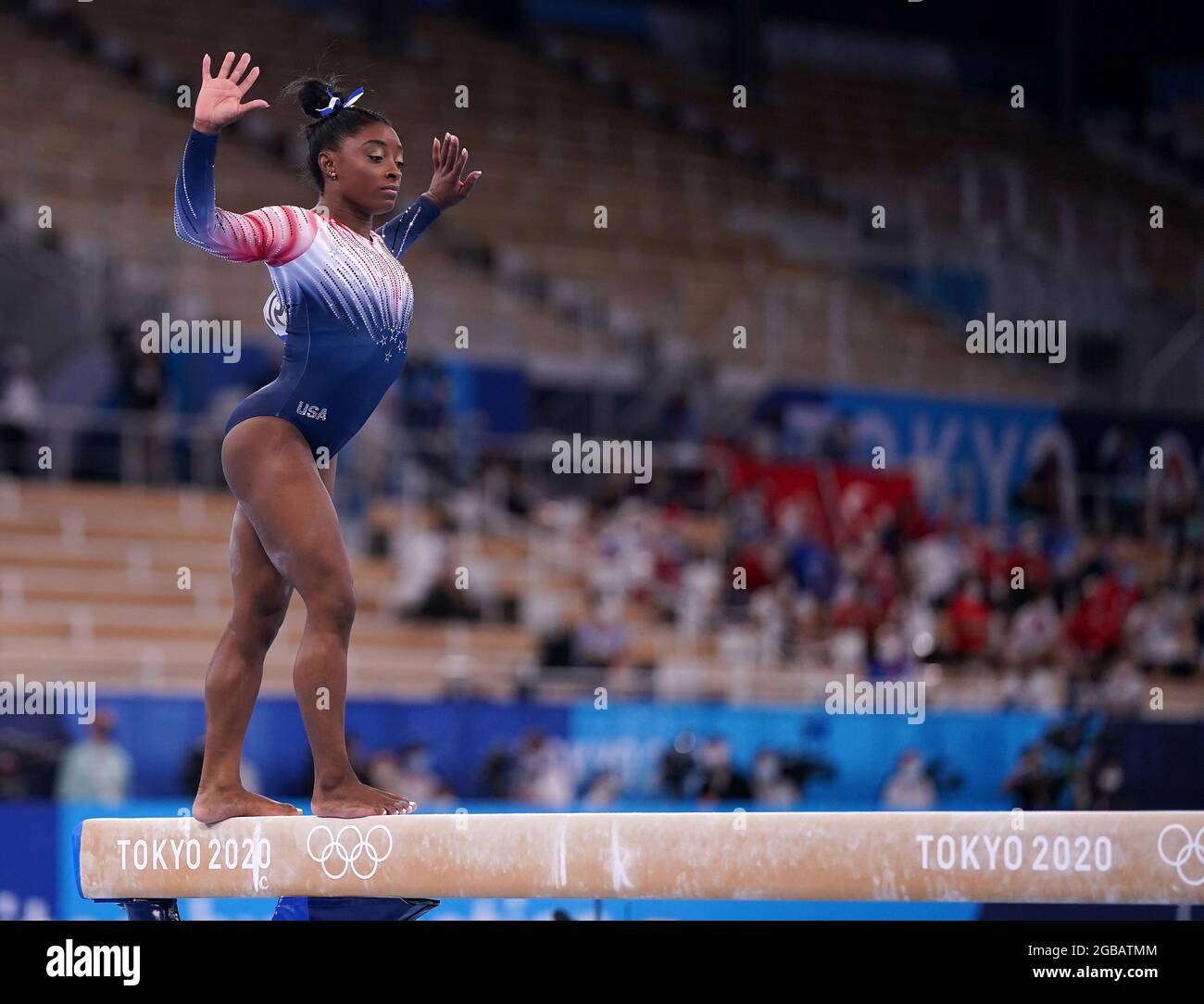 USA's Simone Biles in the Women's Balance Beam Final at Ariake ...