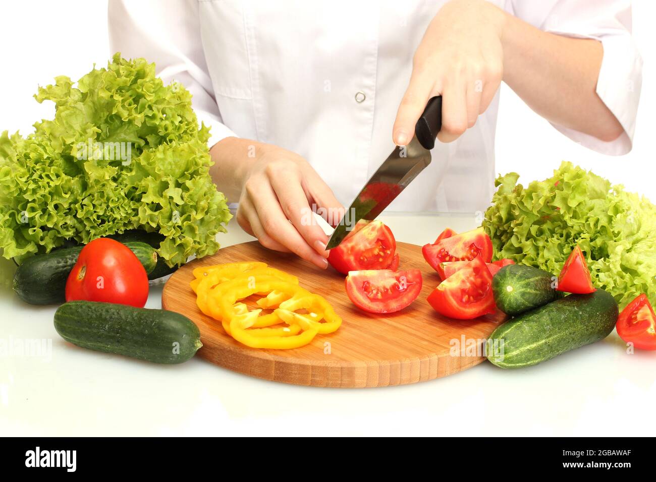 woman hands cutting vegetables on kitchen blackboard Stock Photo - Alamy