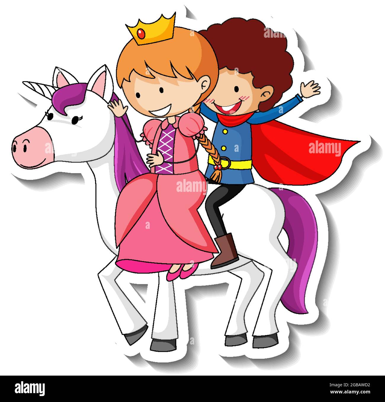 Cute Cartoon Prince And Princess