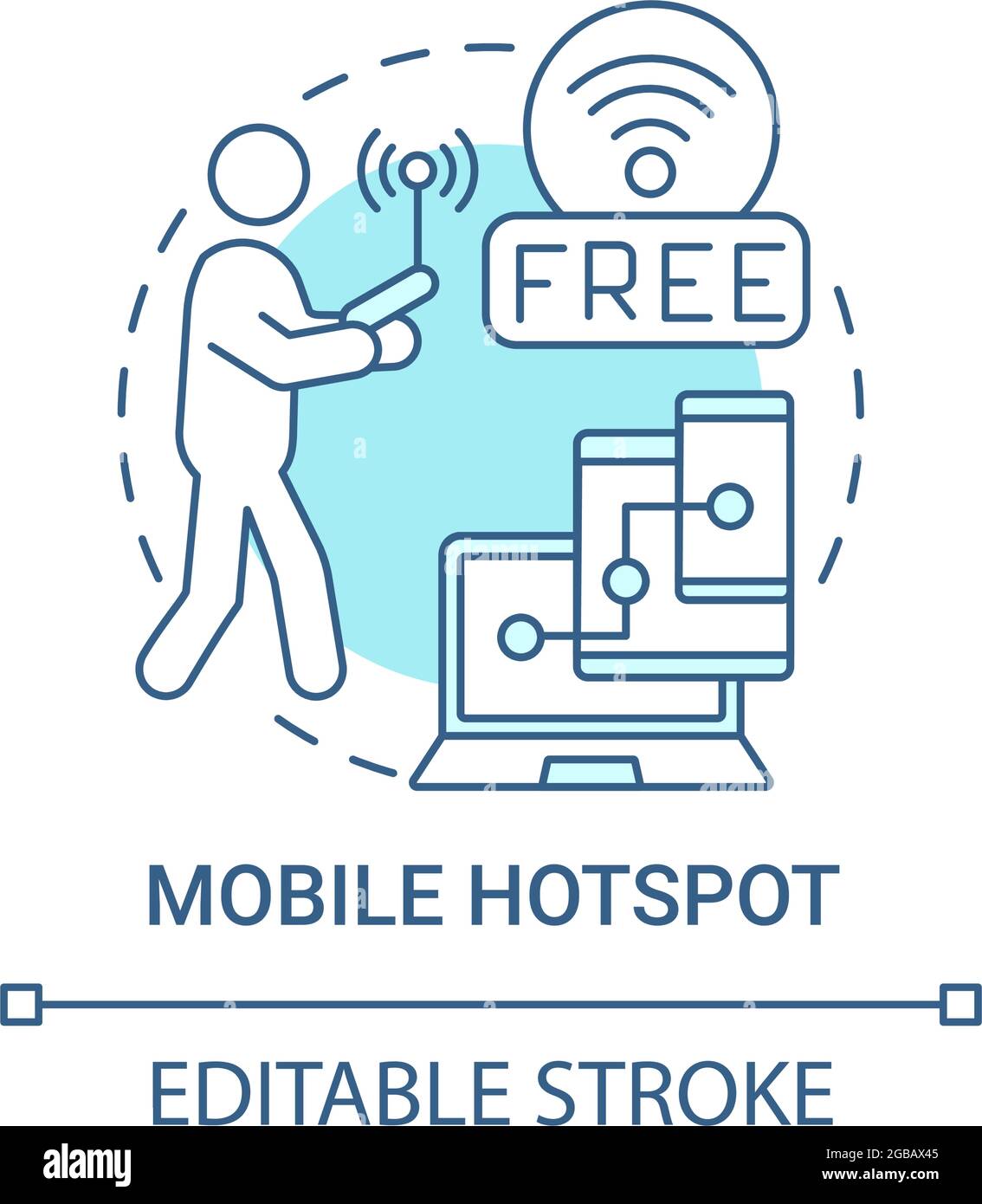 Mobile hotspot blue concept icon Stock Vector Image & Art - Alamy