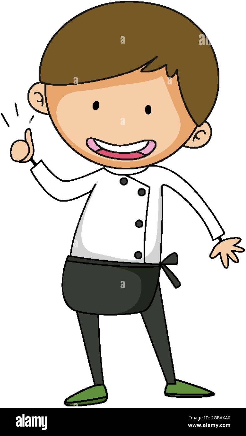 Little chef cartoon character isolated illustration Stock Vector Image ...