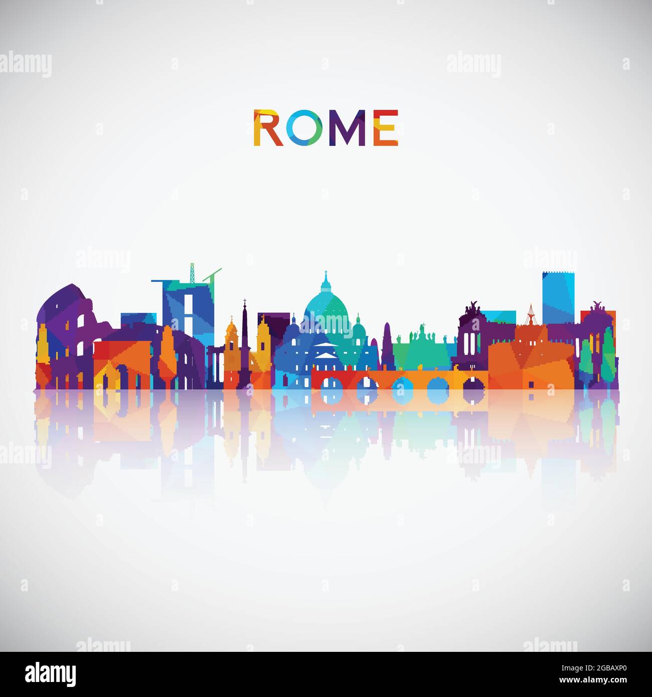 Rome skyline silhouette in colorful geometric style. Symbol for your ...