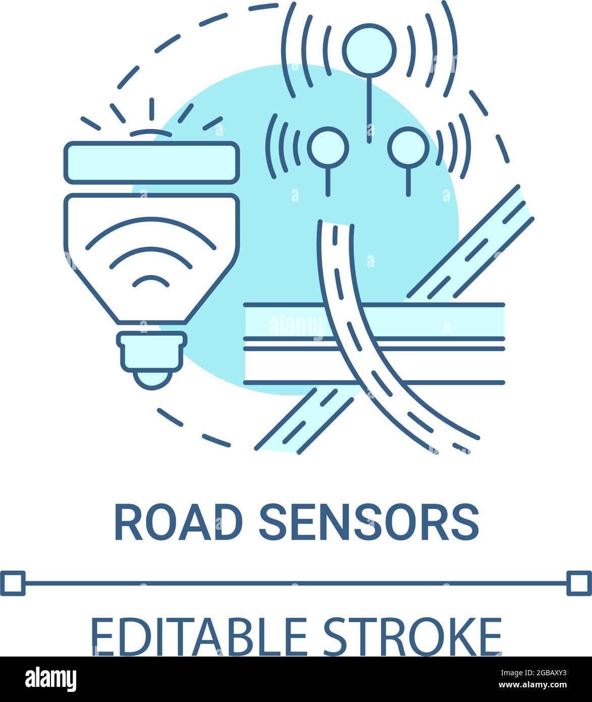 Road sensors blue concept icon Stock Vector Image & Art - Alamy