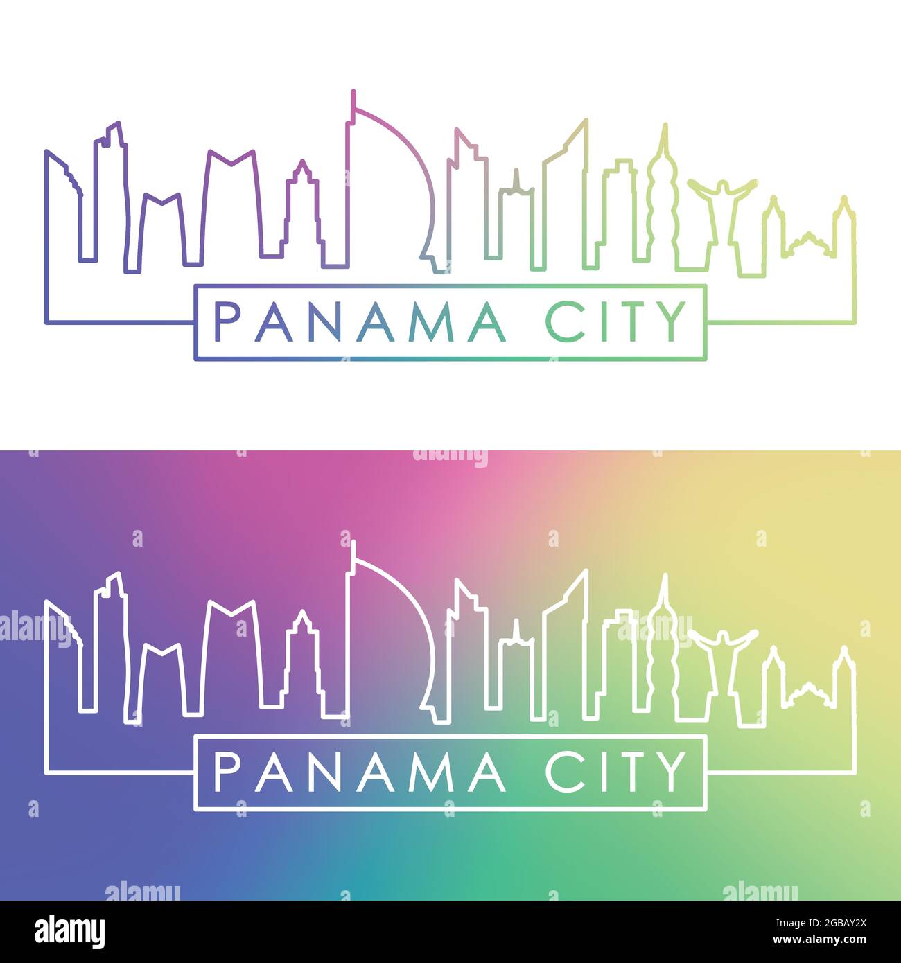 Outline panama city skyline hi-res stock photography and images - Alamy