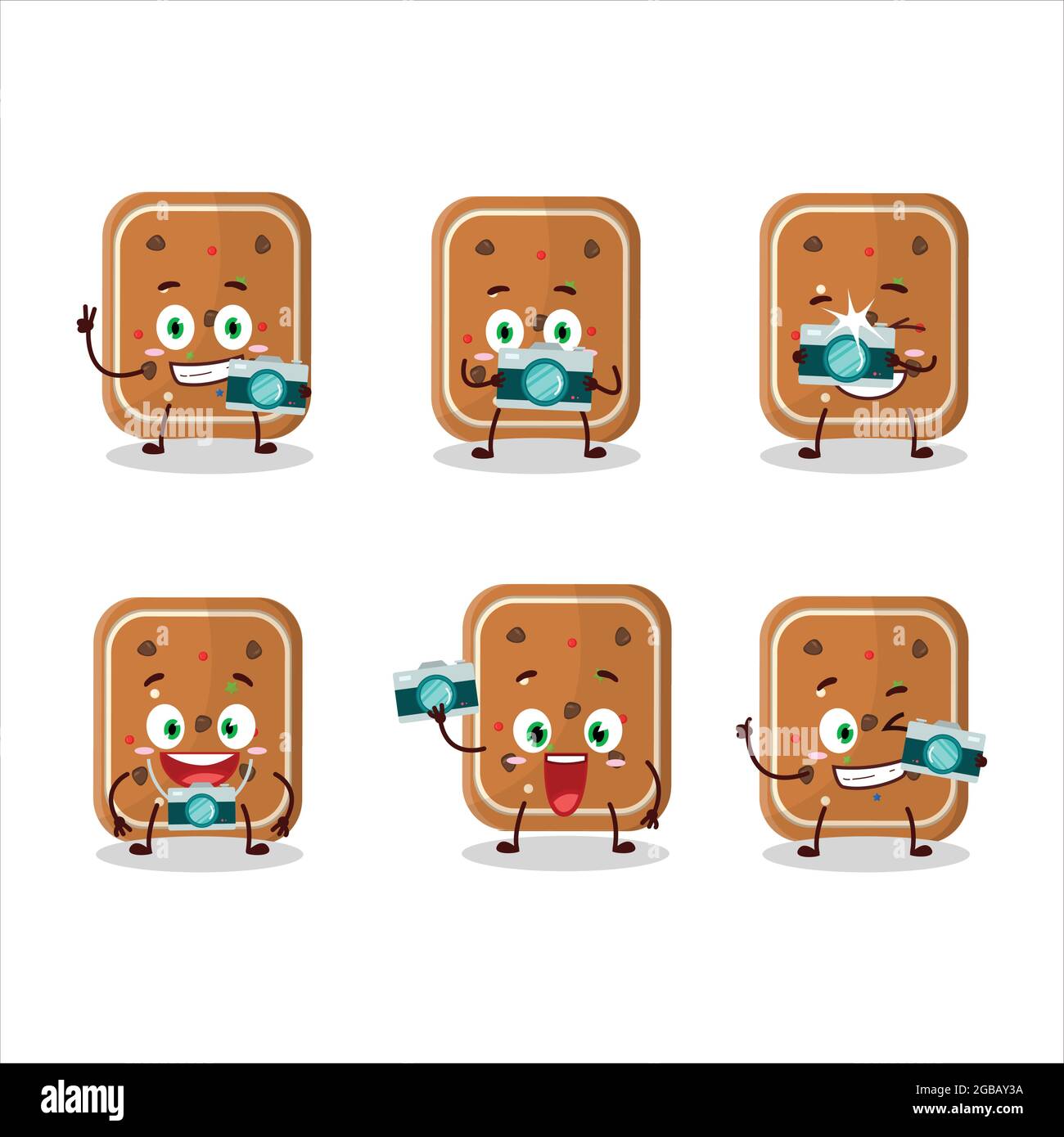 Photographer profession emoticon with gingerbread cartoon character ...