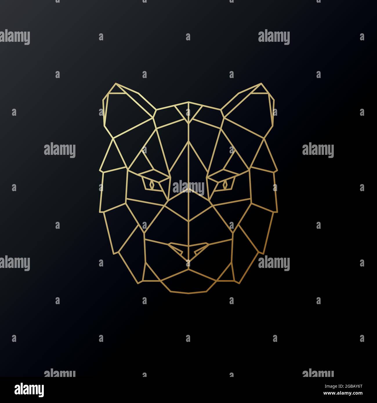 Golden geometric tiger head. Vector illustration Stock Vector Image ...