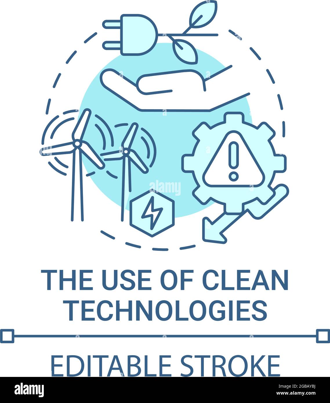 Use of clean technologies blue concept icon Stock Vector Image & Art ...