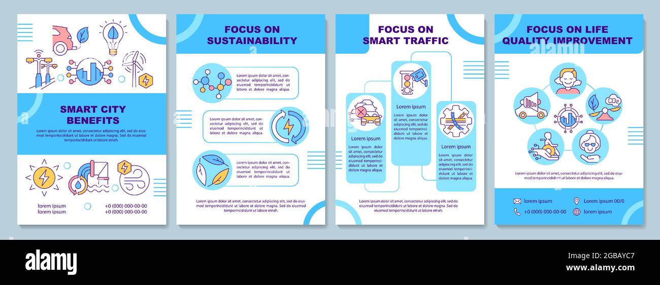 Smart city benefits brochure template Stock Vector Image & Art - Alamy
