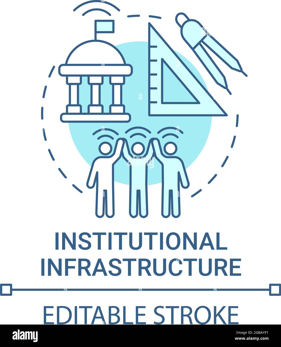 Institutional infrastructure blue concept icon Stock Vector Image & Art ...