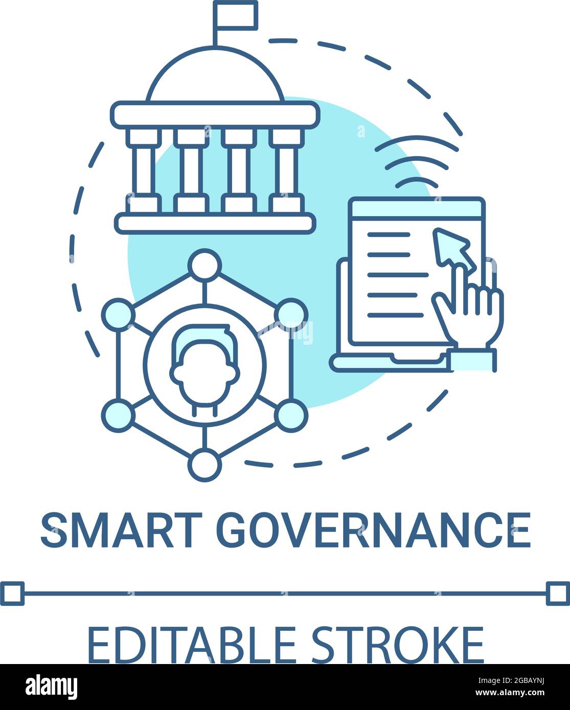 Smart governance blue concept icon Stock Vector Image & Art - Alamy